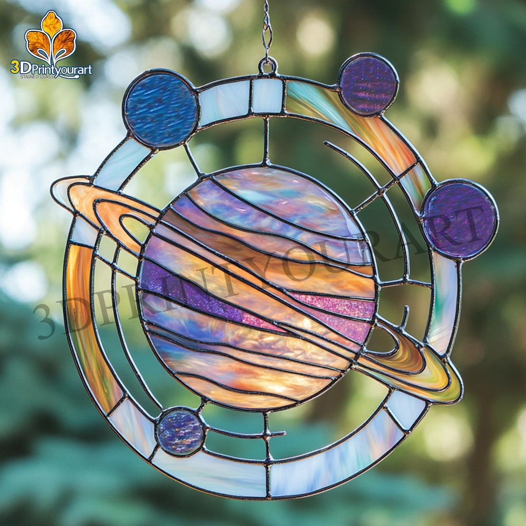 Digital Download Stained Glass Solar System Pattern | Festive ...