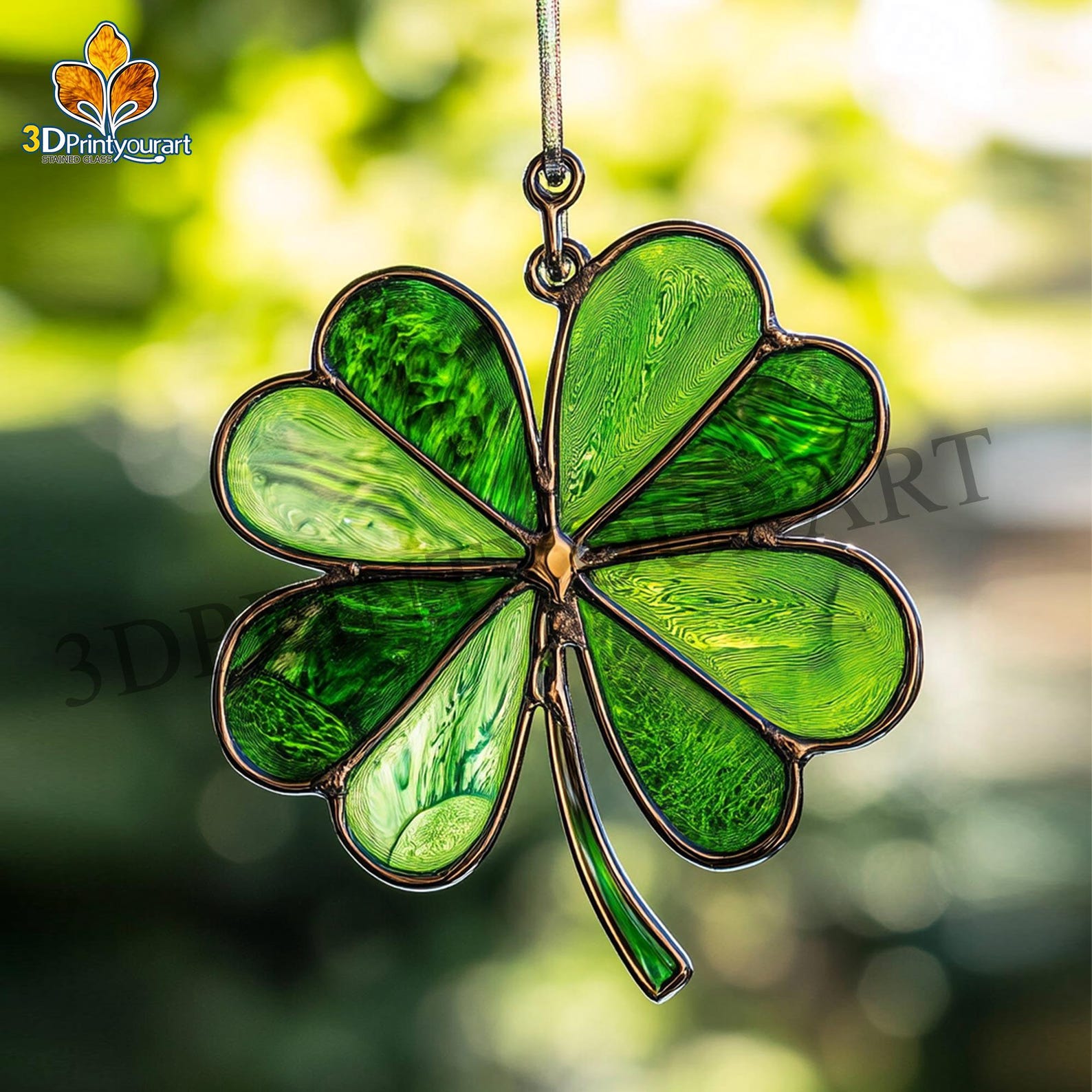 Digital Pattern Stained Glass Clover Leaf Digital Download Flowers ...