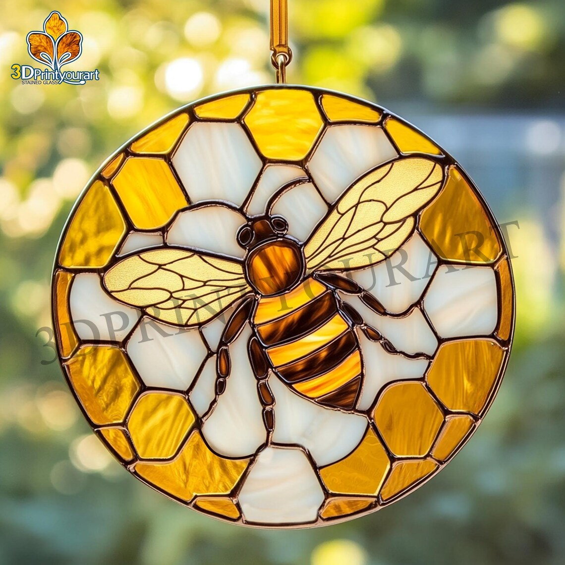 Digital Download Stained Glass the Bee Pattern | Festive Suncatcher ...