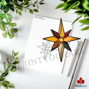 Digital Download Stained Glass Star of Bethlehem Pattern | Festive ...