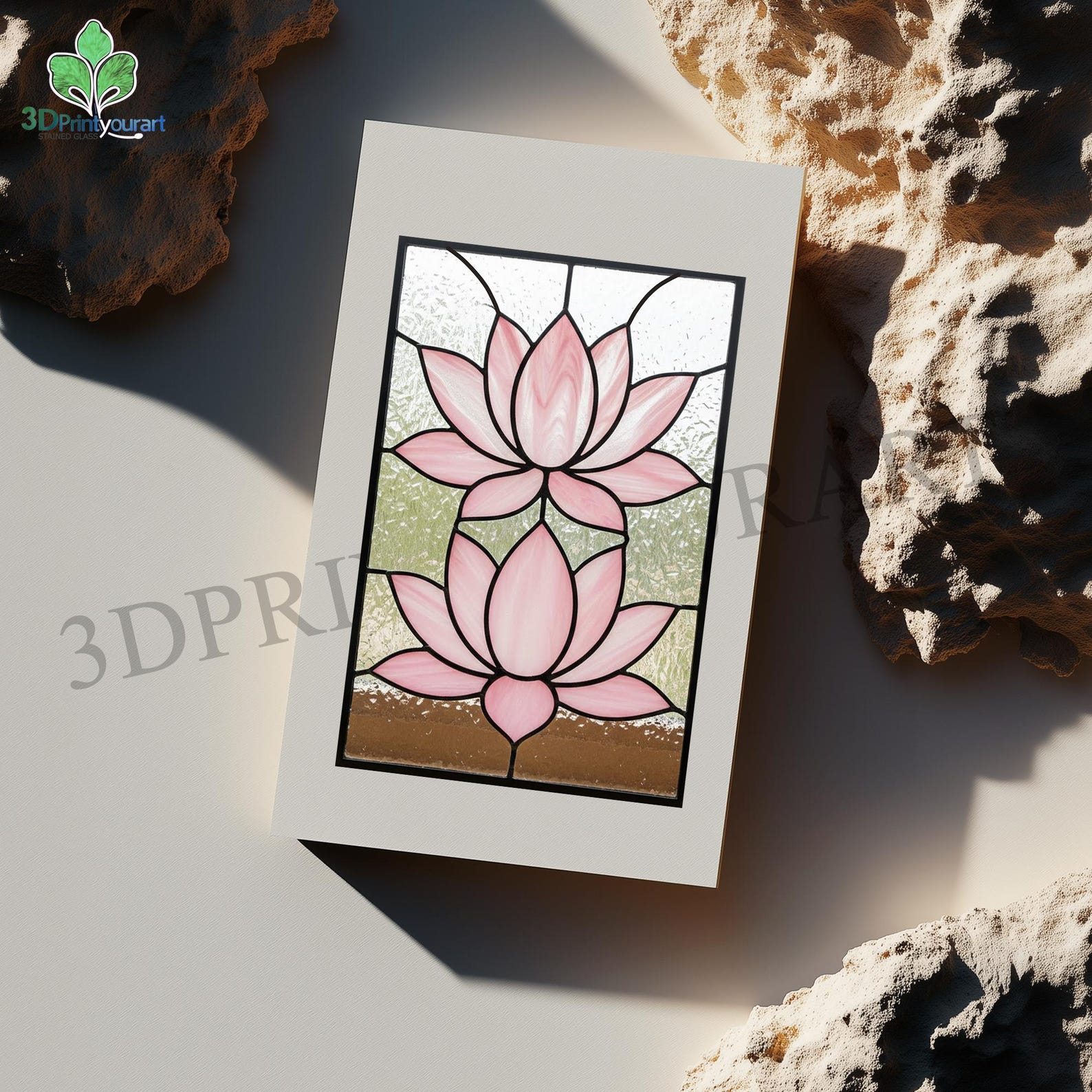 Digital Download Stained Glass Lotus Panel Pattern | Festive Suncatcher ...