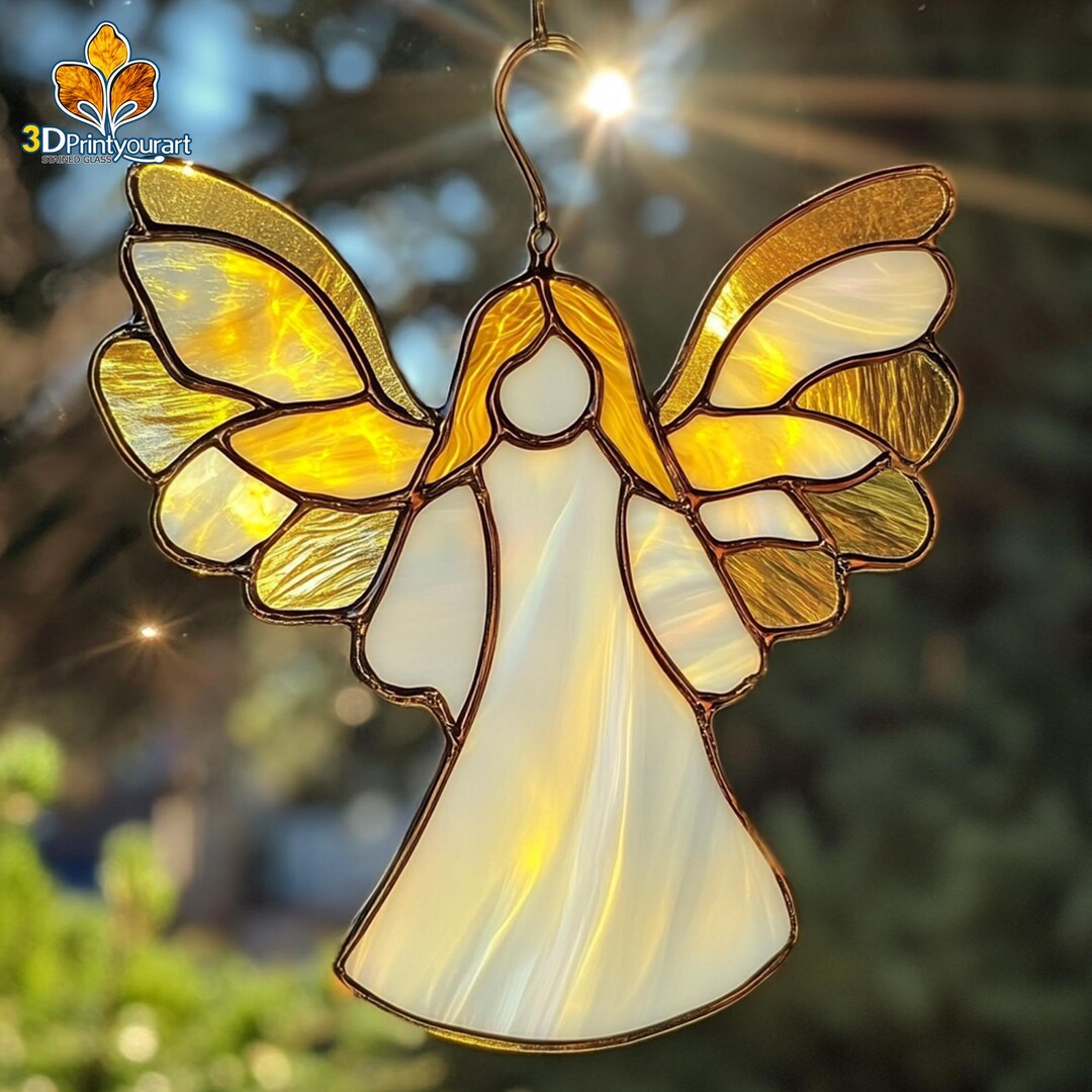 Digital Download Stained Glass Angel 2 Pattern | Festive Suncatcher ...