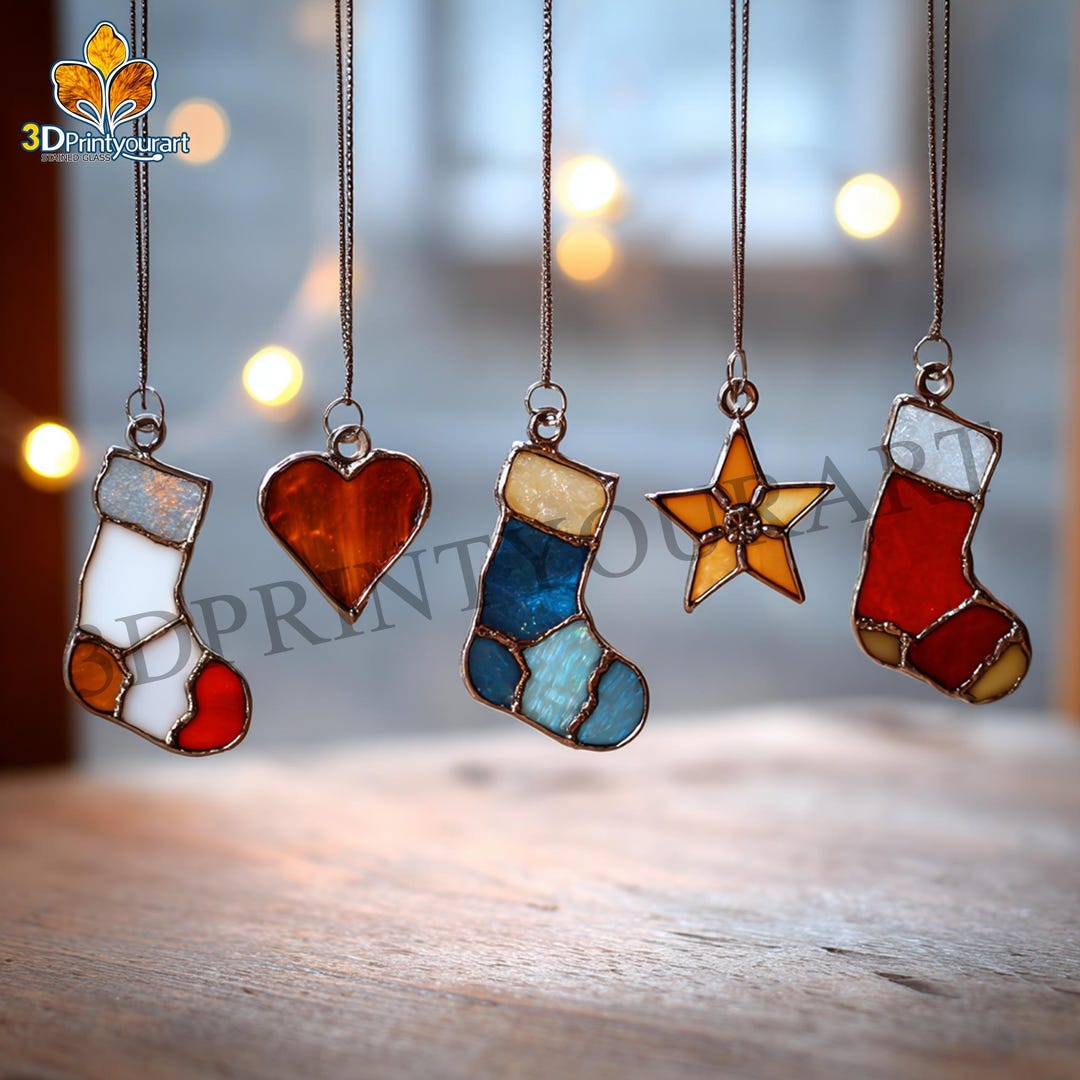 Digital Download Stained Glass Set Christmas 03 Pattern | Festive ...
