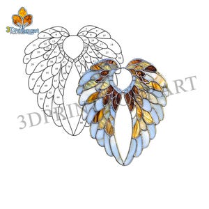 Digital Download Stained Glass Angel Wings Pattern | Festive Suncatcher ...