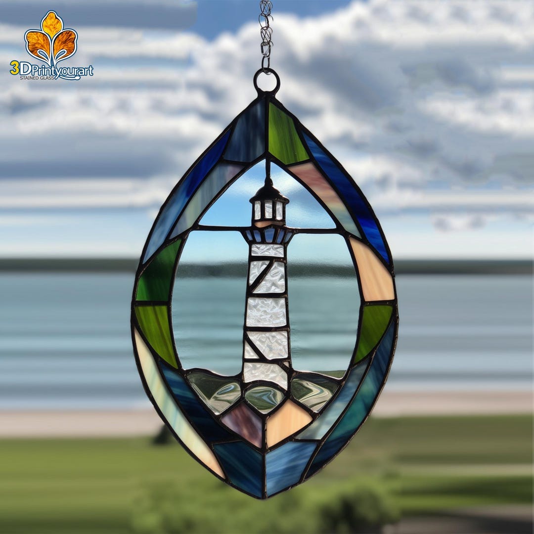Digital Download Stained Glass Lighthouse-02 Pattern | Festive ...