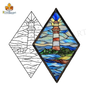 Digital Download Stained Glass Lighthouse-01 Pattern | Festive ...
