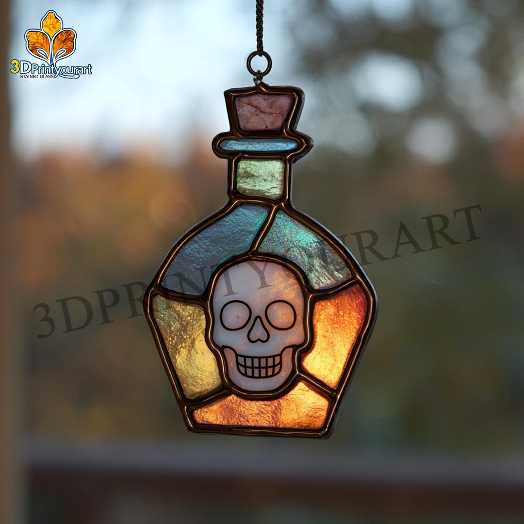 Digital Download Stained Glass Poison Bottle Pattern | Festive ...