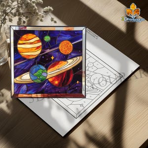 Digital Download Stained Glass Solar System Pattern | Festive ...
