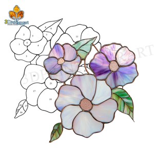 Stained Glass Flower Digital Pattern M01 | Festive Suncatcher Design ...