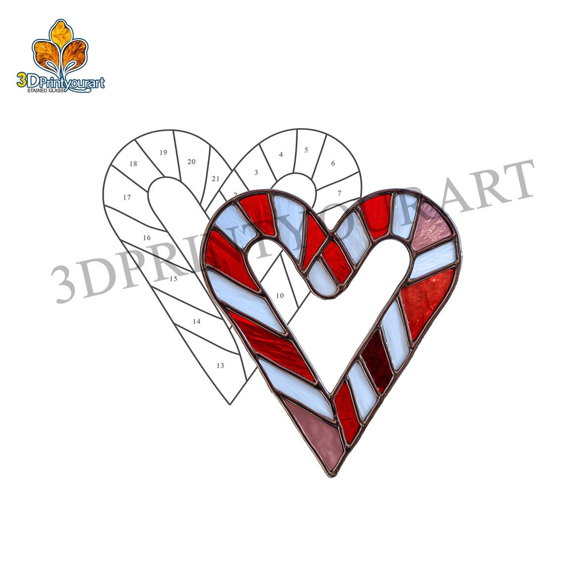 Digital Download Stained Glass Christmas Candy Canes Pattern | Festive ...