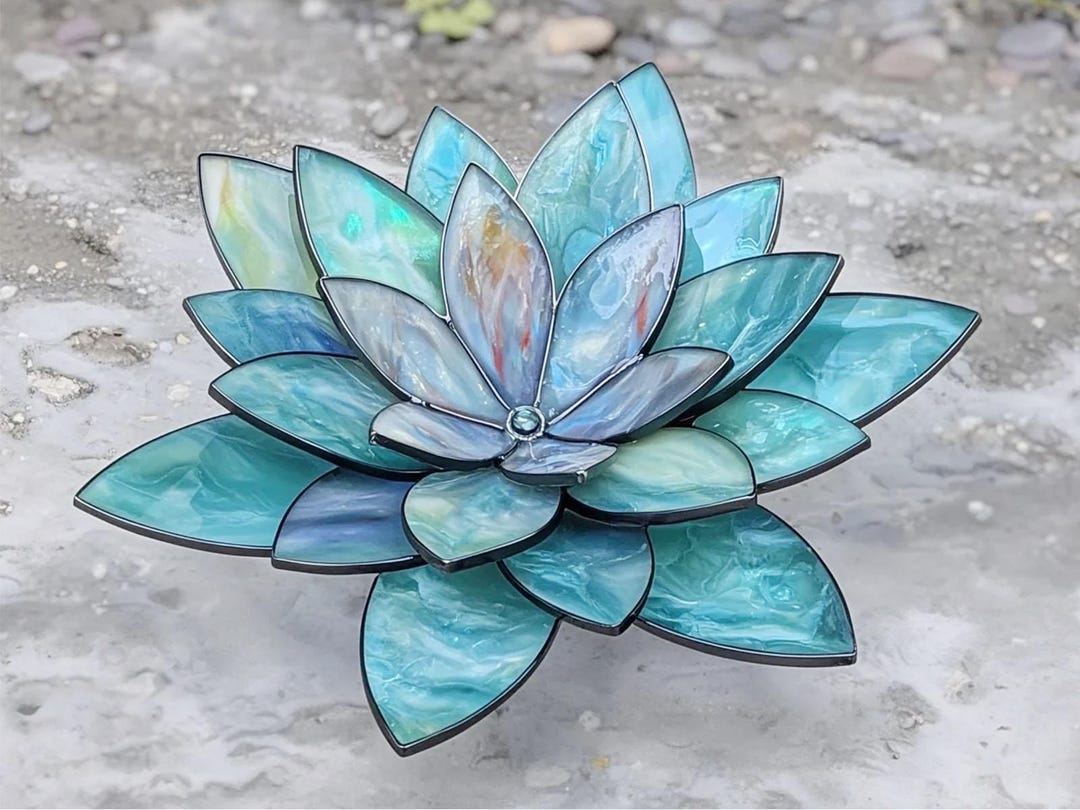 Digital Download Stained Glass Succulent 3D Flower Pattern 4 Layer ...