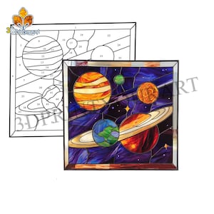 Digital Download Stained Glass Solar System Pattern | Festive ...