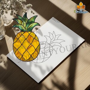 Digital Download Stained Glass Pineapple Pattern | Festive Suncatcher ...