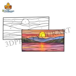 Digital Download Stained Glass Lake Pattern | Festive Suncatcher Design ...