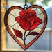 Digital Download Stained Glass Rabbit and Heart | Festive Suncatcher ...