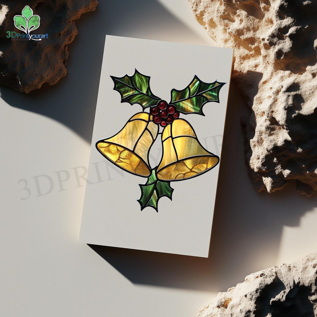 Digital Download Stained Glass Christmas Bell Pattern M01 | Festive ...