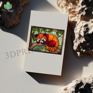 Digital Download Stained Glass Red Panda Pattern | Festive Suncatcher ...