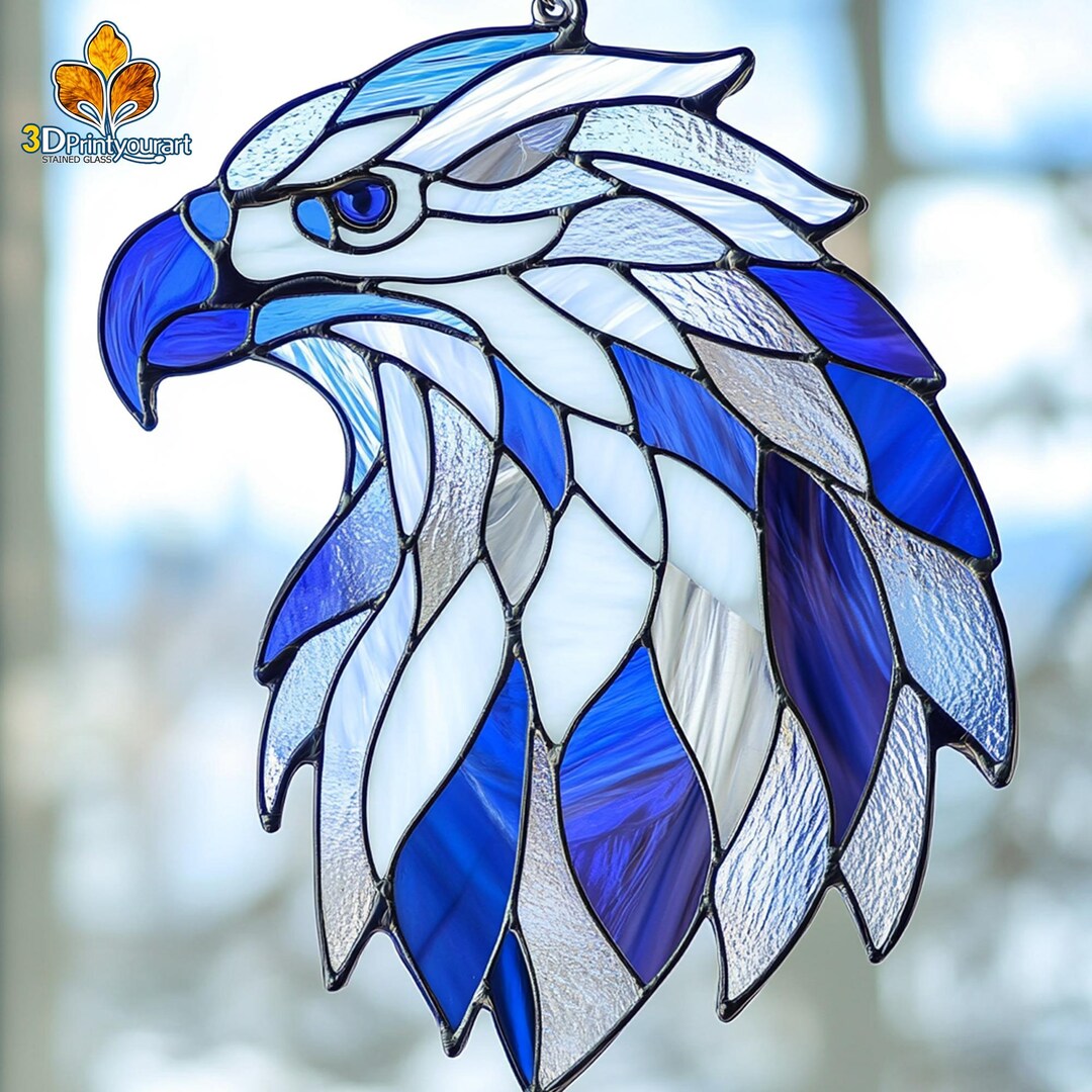 Digital Download Stained Glass Bald Eagle Pattern | Festive Suncatcher ...