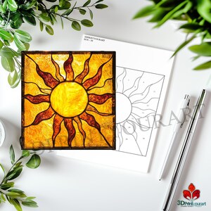 Digital Download Stained Glass Sun Panel Pattern | Festive Suncatcher ...