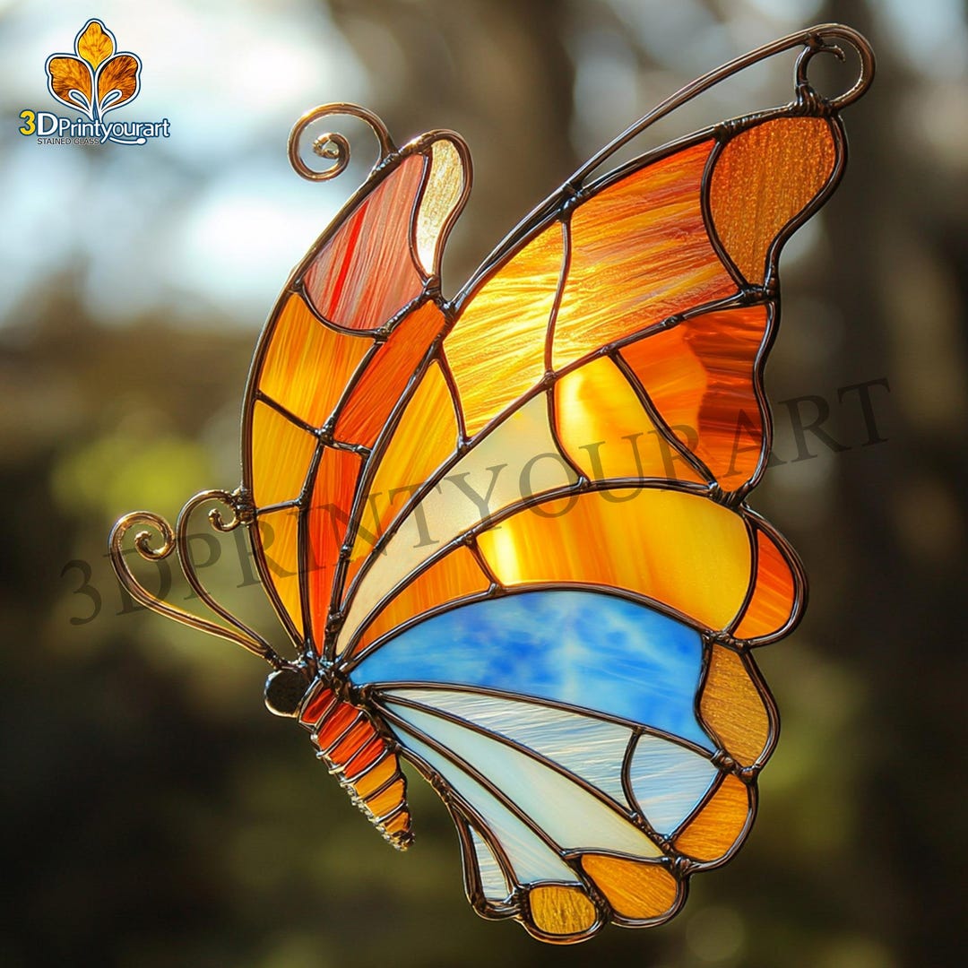 Digital Download Stained Glass Butterfly Pattern | Festive Suncatcher ...