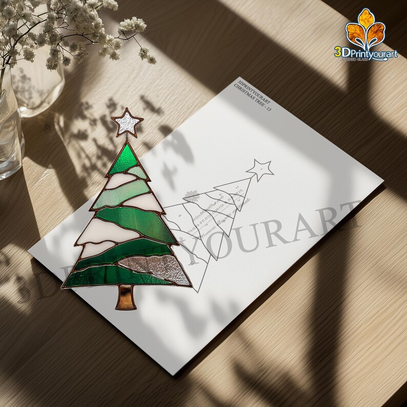 Digital Download Stained Glass Christmas Tree Pattern | Festive ...