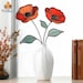 Digital Download Stained Glass Poppy Pattern | Festive Suncatcher ...