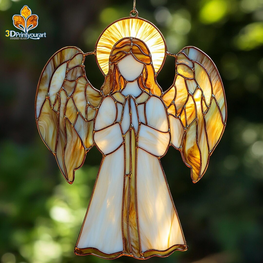 Digital Download Stained Glass Angel 1 Pattern | Festive Suncatcher ...