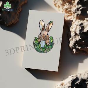 Digital Download Stained Glass Rabbit Pattern Festive Suncatcher Design ...