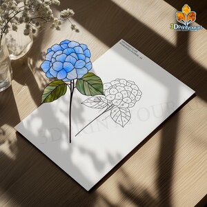 Digital Download Stained Glass Hydrangea Flower Pattern | Festive ...