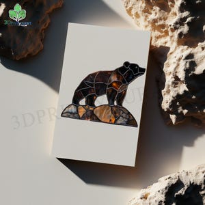 Digital Download Stained Glass Bear 02 Pattern | Festive Suncatcher ...