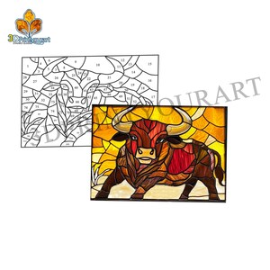 Digital Download Stained Glass Buffalo Pattern | Festive Suncatcher ...
