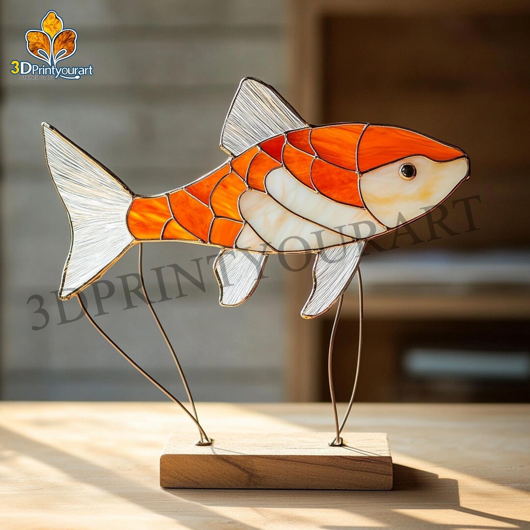 Digital Download Stained Glass Koi Fish Pattern | Festive Suncatcher ...
