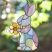 Digital Download Stained Glass Rabbit and Heart | Festive Suncatcher ...
