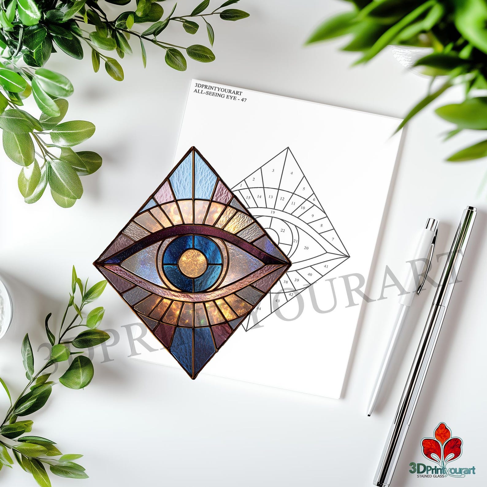 Digital Download Stained Glass All-seeing Eye Pattern | Festive ...