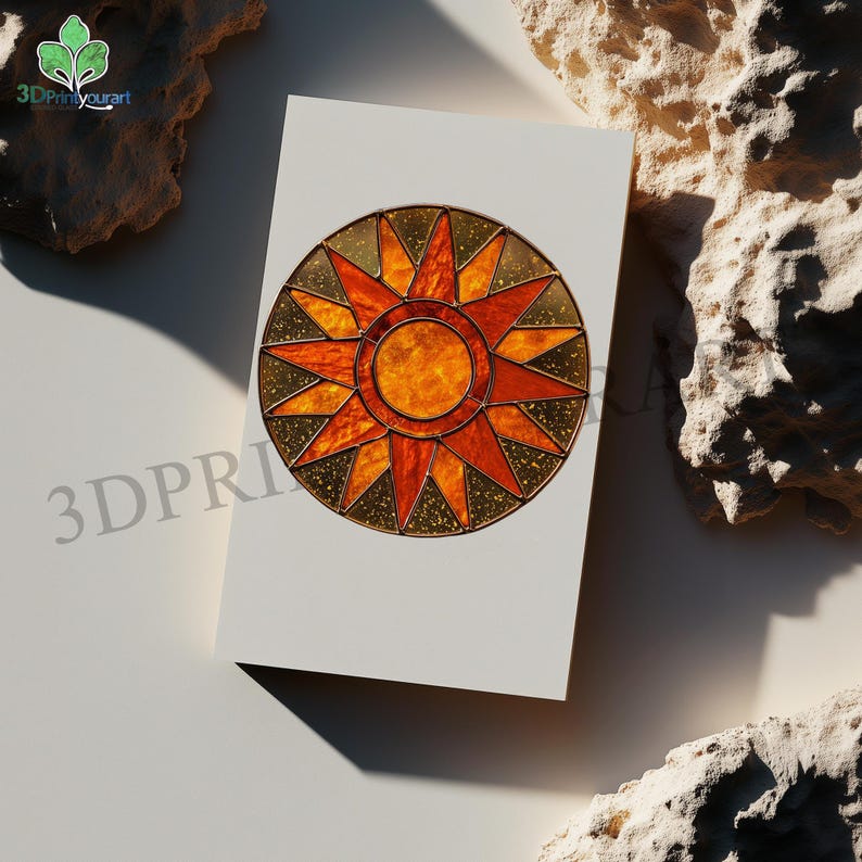 Digital Download Stained Glass Sun Pattern | Festive Suncatcher Design ...