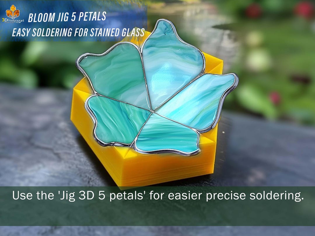 Bloom 5 Petals 3D Stained Glass Pentagon Jig Set – Precision for Every ...