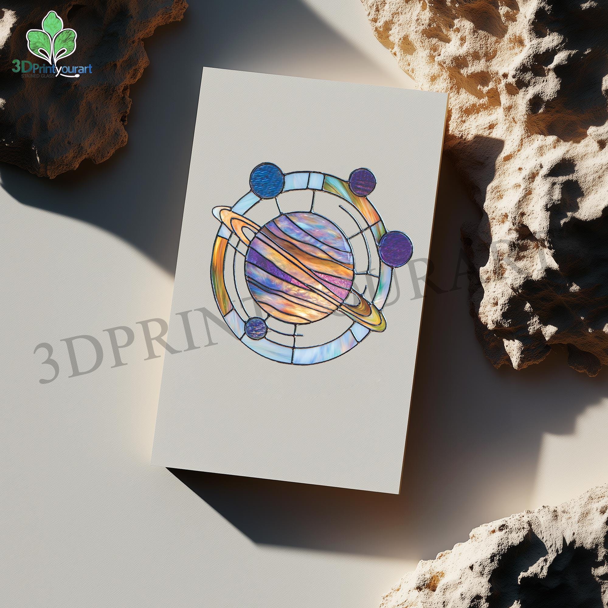 Digital Download Stained Glass Solar System Pattern | Festive ...