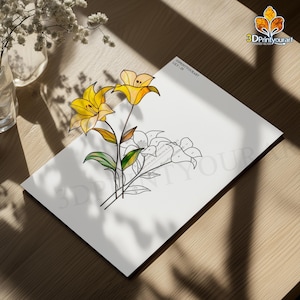 Stained Glass Lily Flower Digital Pattern | Graceful Suncatcher Design ...