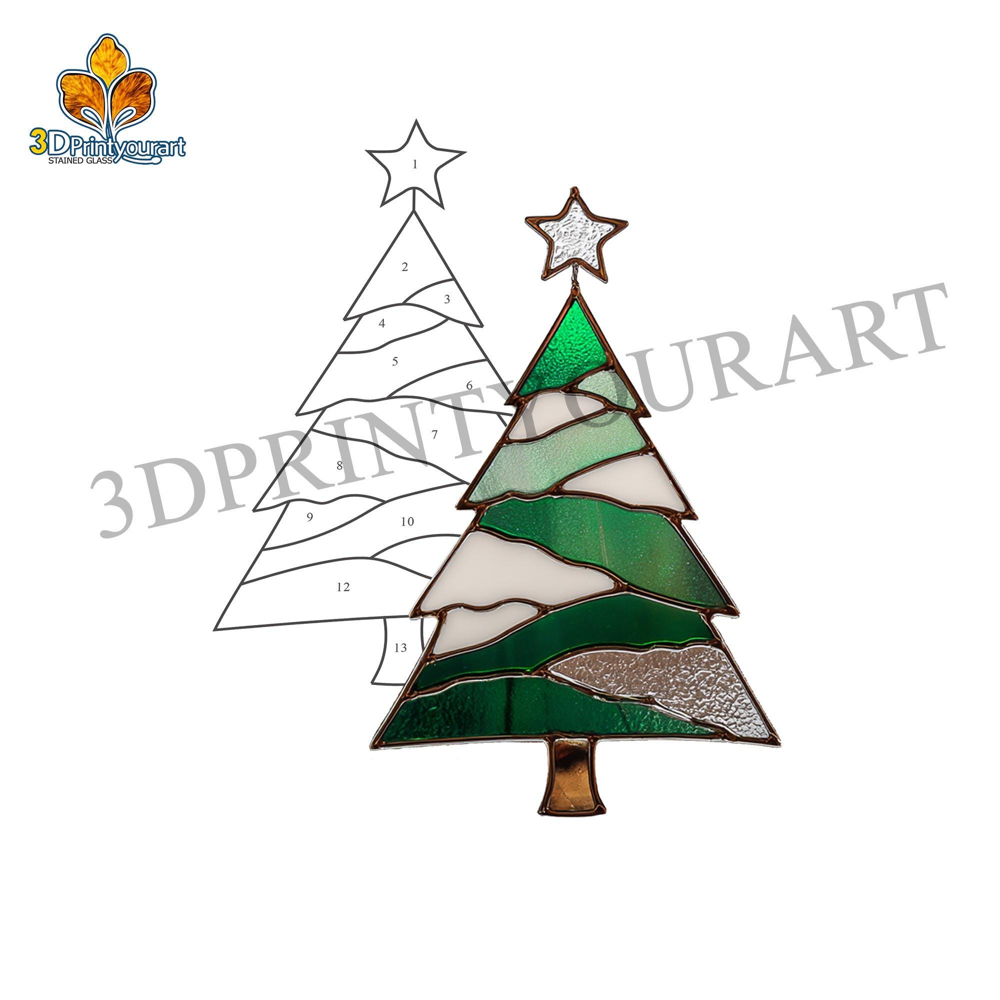 Digital Download Stained Glass Christmas Tree Pattern | Festive ...