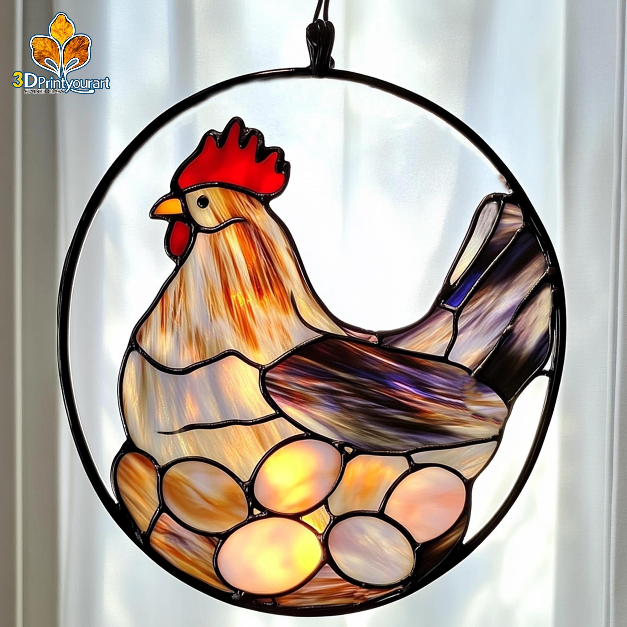 Digital Download Stained Glass Hen and Eggs Pattern | Festive ...