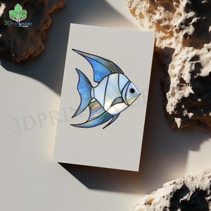 Digital Download Stained Glass Angel Fish Pattern | Festive Suncatcher ...