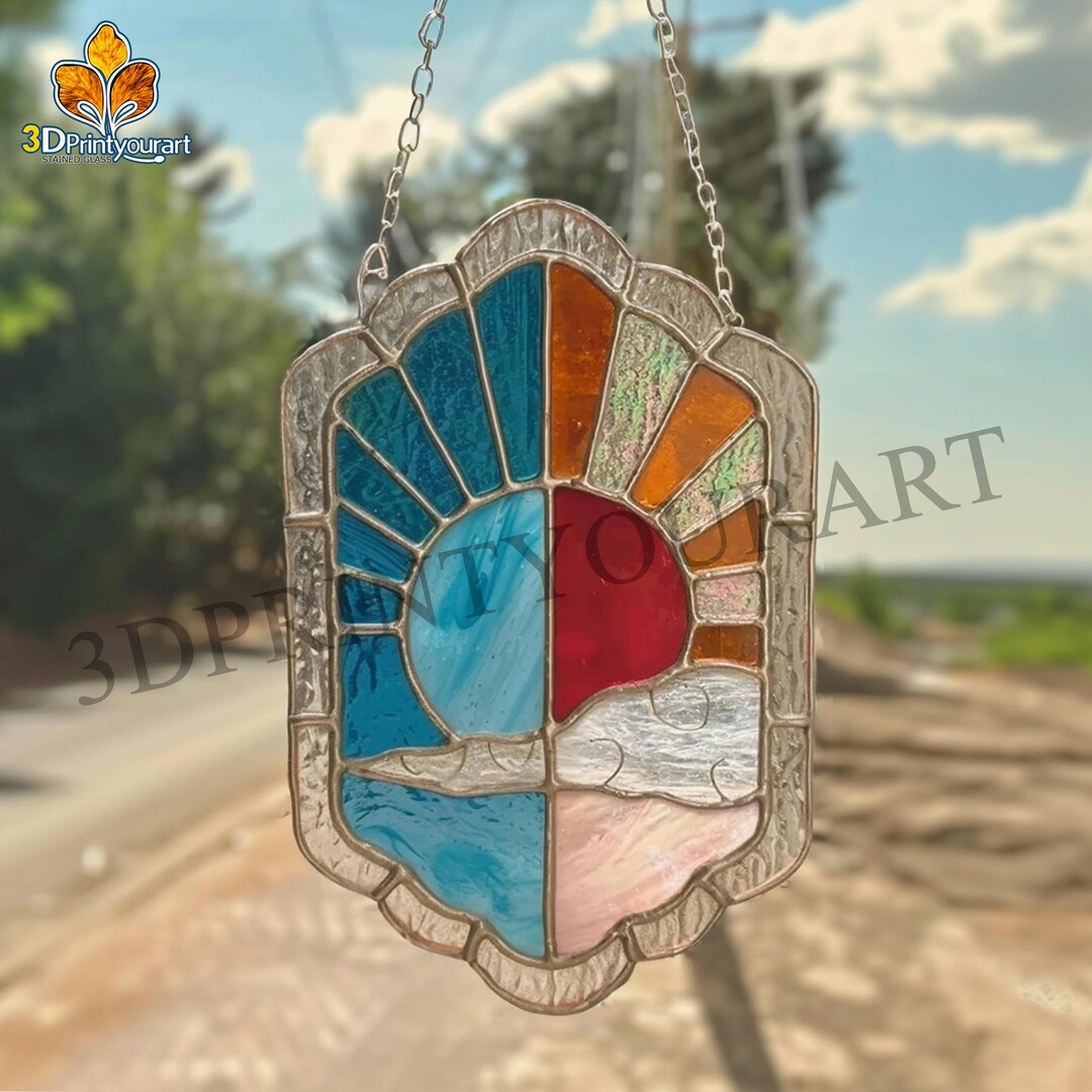 Digital Download Stained Glass Sun Panel Pattern | Festive Suncatcher ...