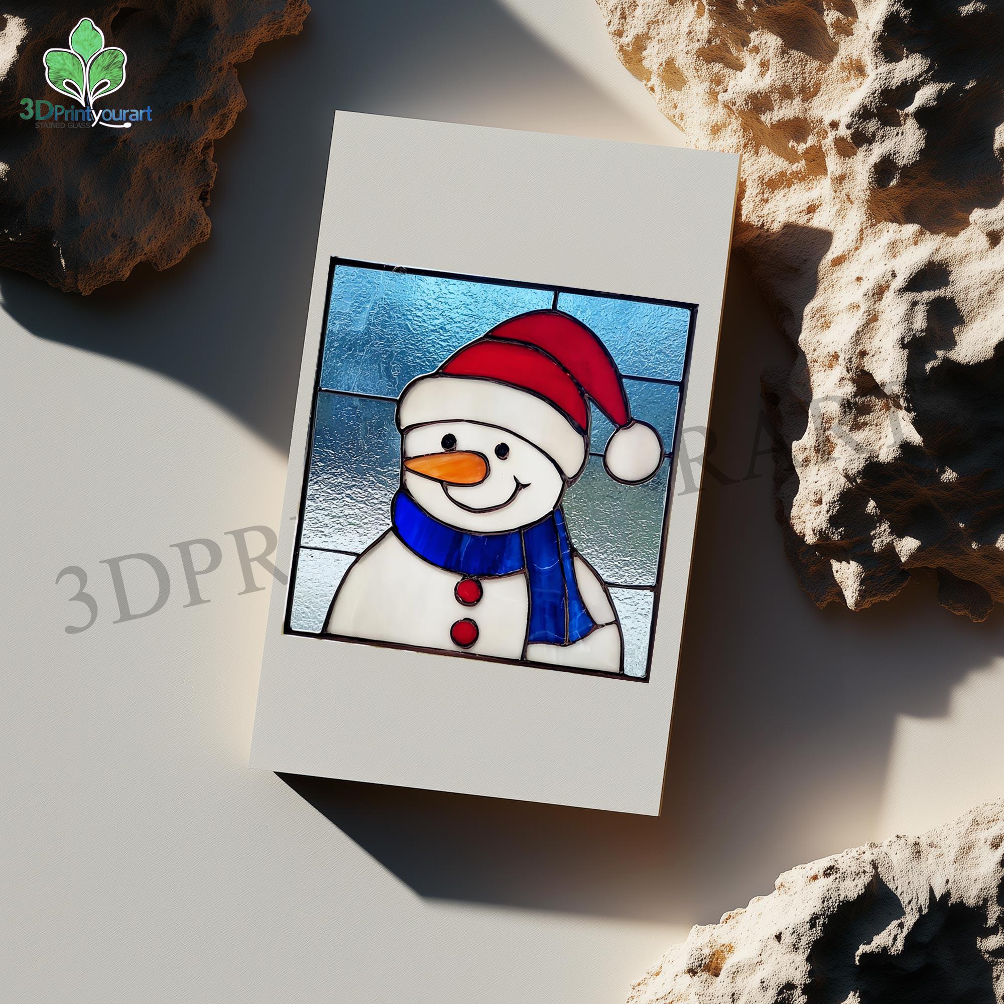 Digital Download Stained Glass Snowman Family Pattern | Festive ...