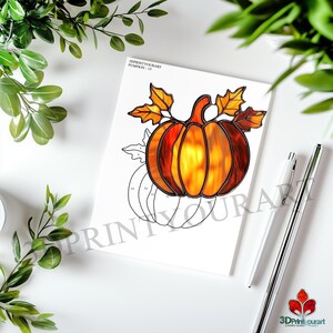 Digital Download Stained Glass Pumpkin Pattern | Festive Suncatcher ...