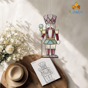 Digital Download Stained Glass Nutcracker Soldier N01 Pattern | Festive ...