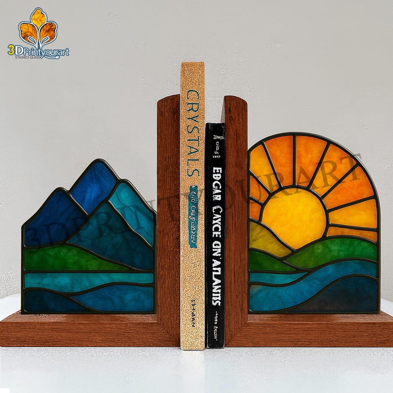 Digital Download Stained Glass Lanscape Bookend Pattern | Festive ...