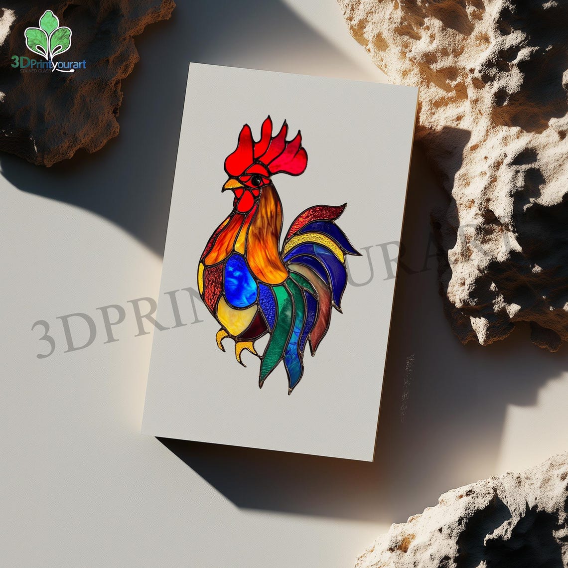 Digital Download Stained Glass Rooster Pattern Festive Suncatcher ...