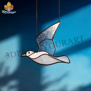 Digital Download Stained Glass Seagull Pattern | Festive Suncatcher ...