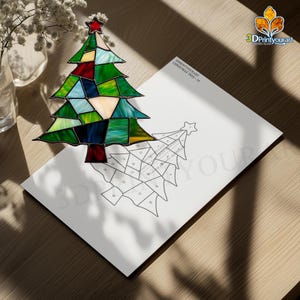 Digital Download Stained Glass Christmas Tree Pattern | Festive ...