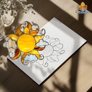 Digital Download Stained Glass Sun Pattern | Festive Suncatcher Design ...